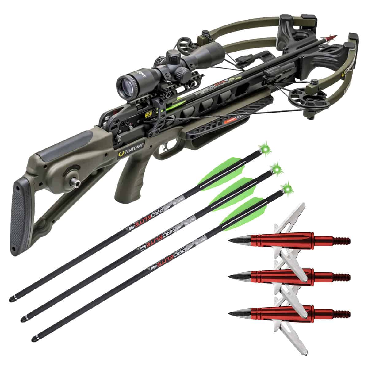 TenPoint Crossbow Venom X ACUslide Pro-View 400 Scope Moss Green ...